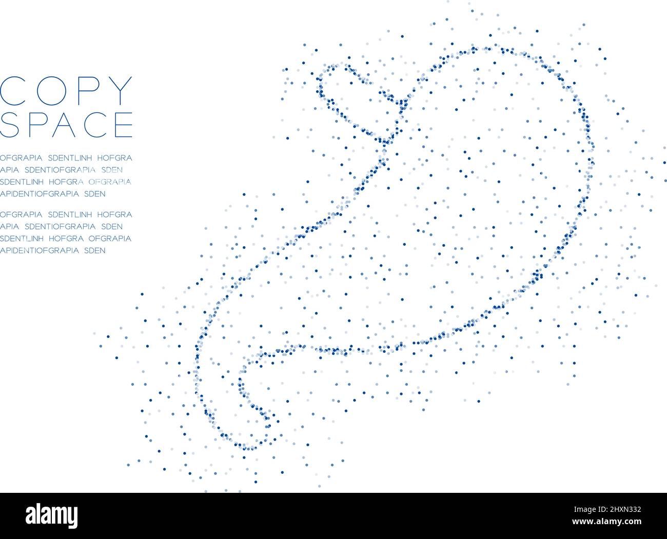 Stomach shape Abstract Geometric Circle dot pixel pattern, Medical ...