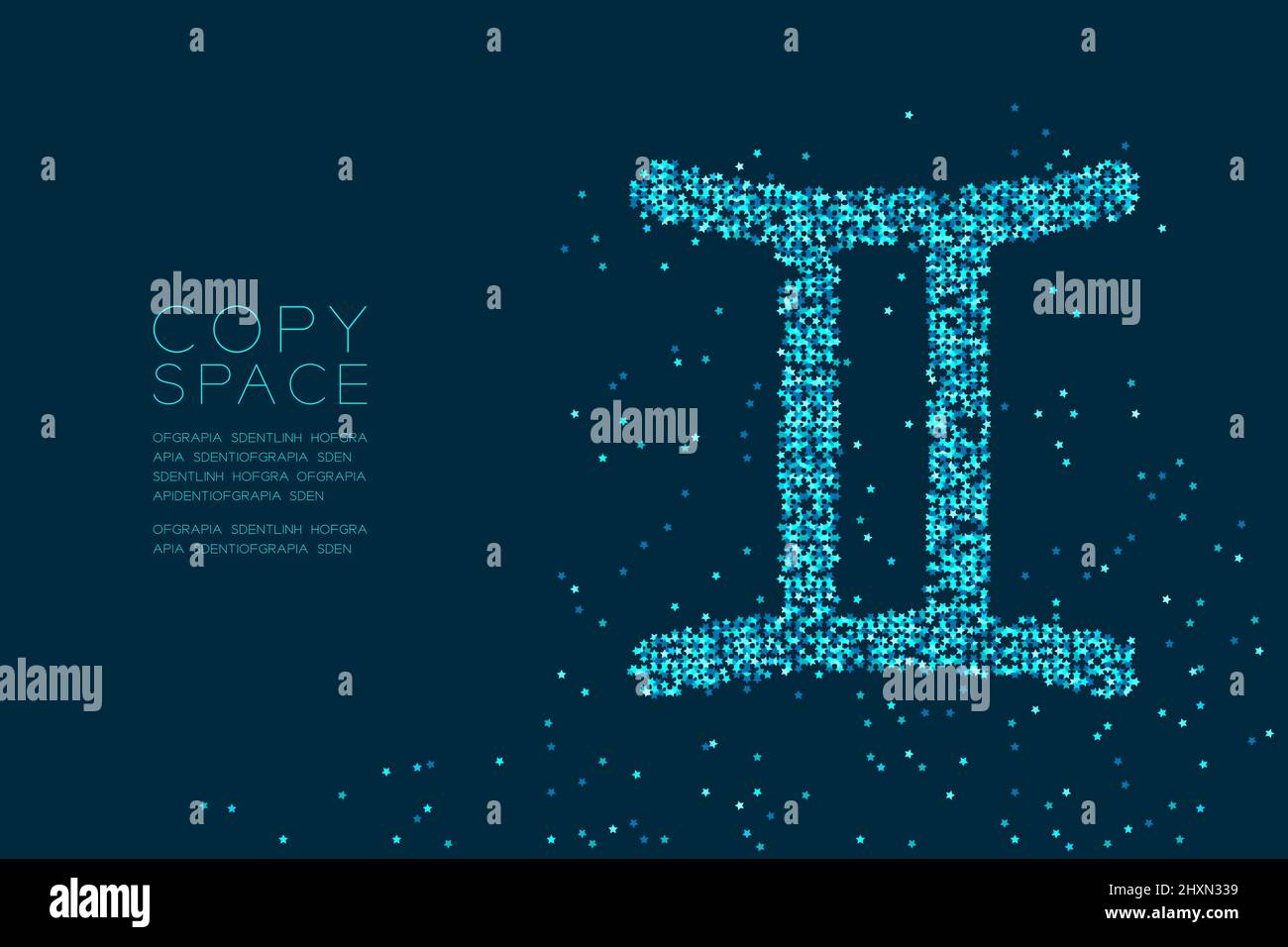 Abstract Star pattern Gemini Zodiac sign shape, star constellation ...
