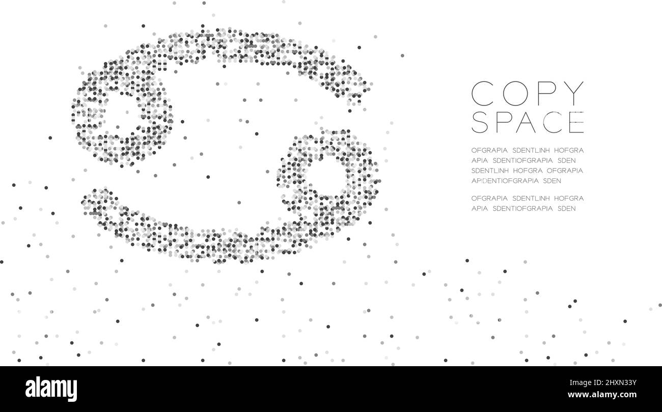 Abstract Geometric Circle dot pixel pattern Cancer Zodiac sign shape ...