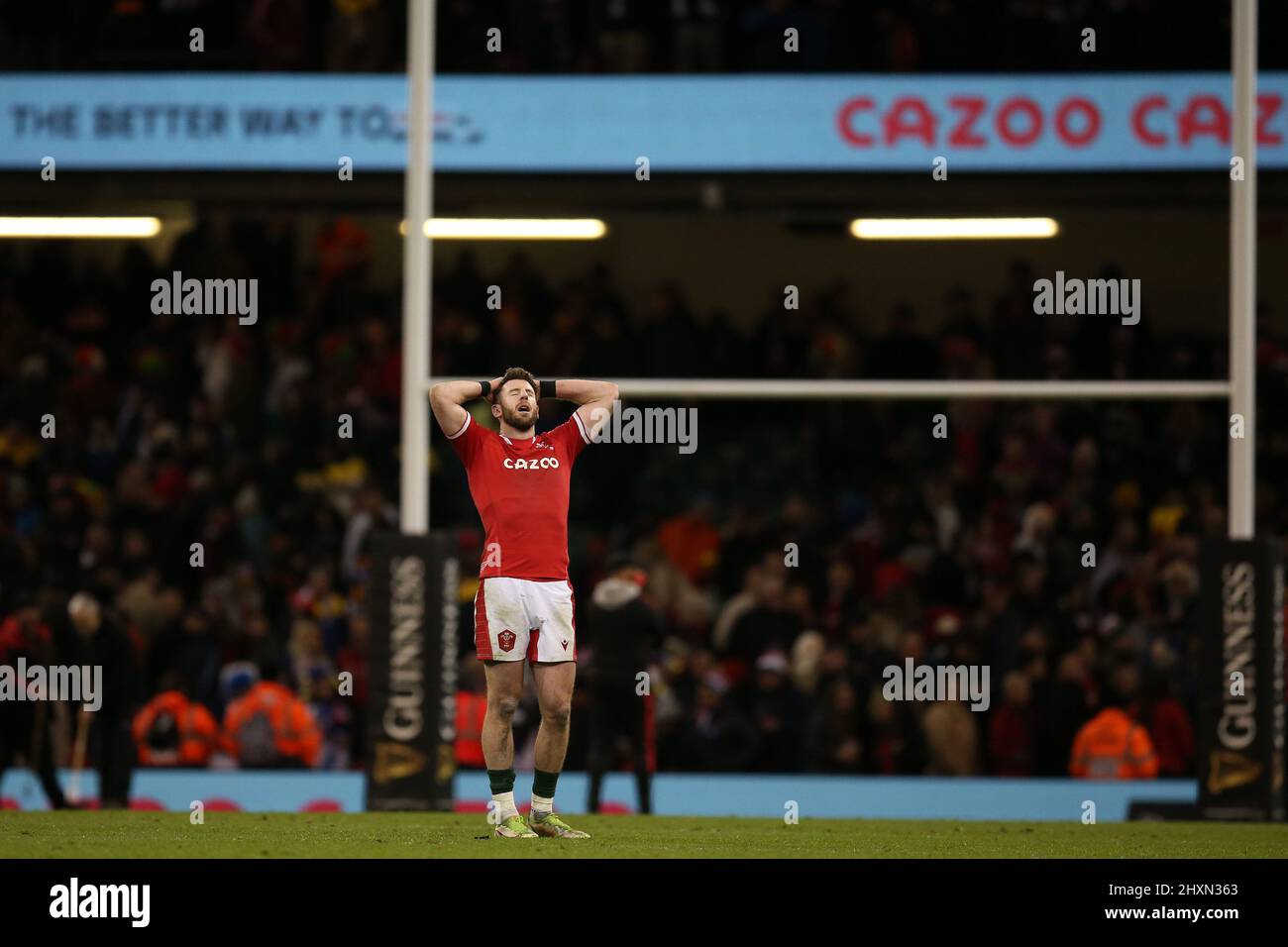 Alex Cuthbert of Wales looks dejected at end of match. Guinness Six ...
