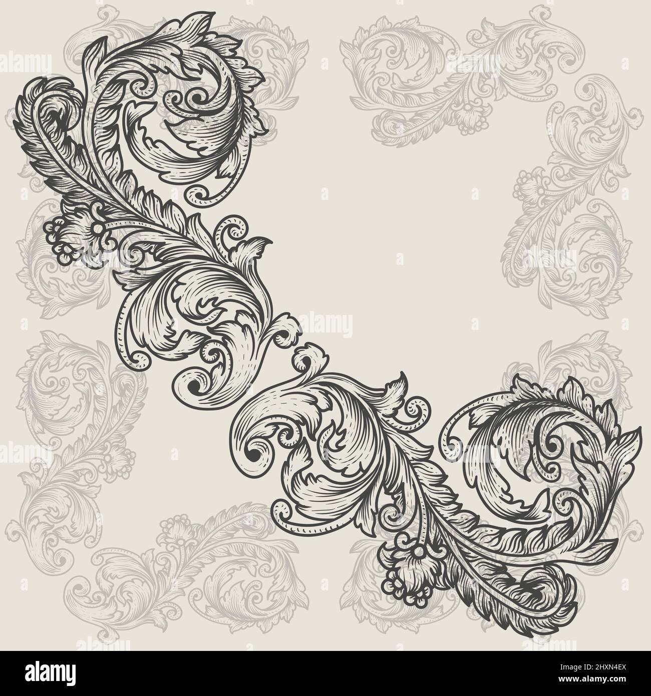 Beautiful vintage engraving ornament art Stock Vector Image & Art - Alamy