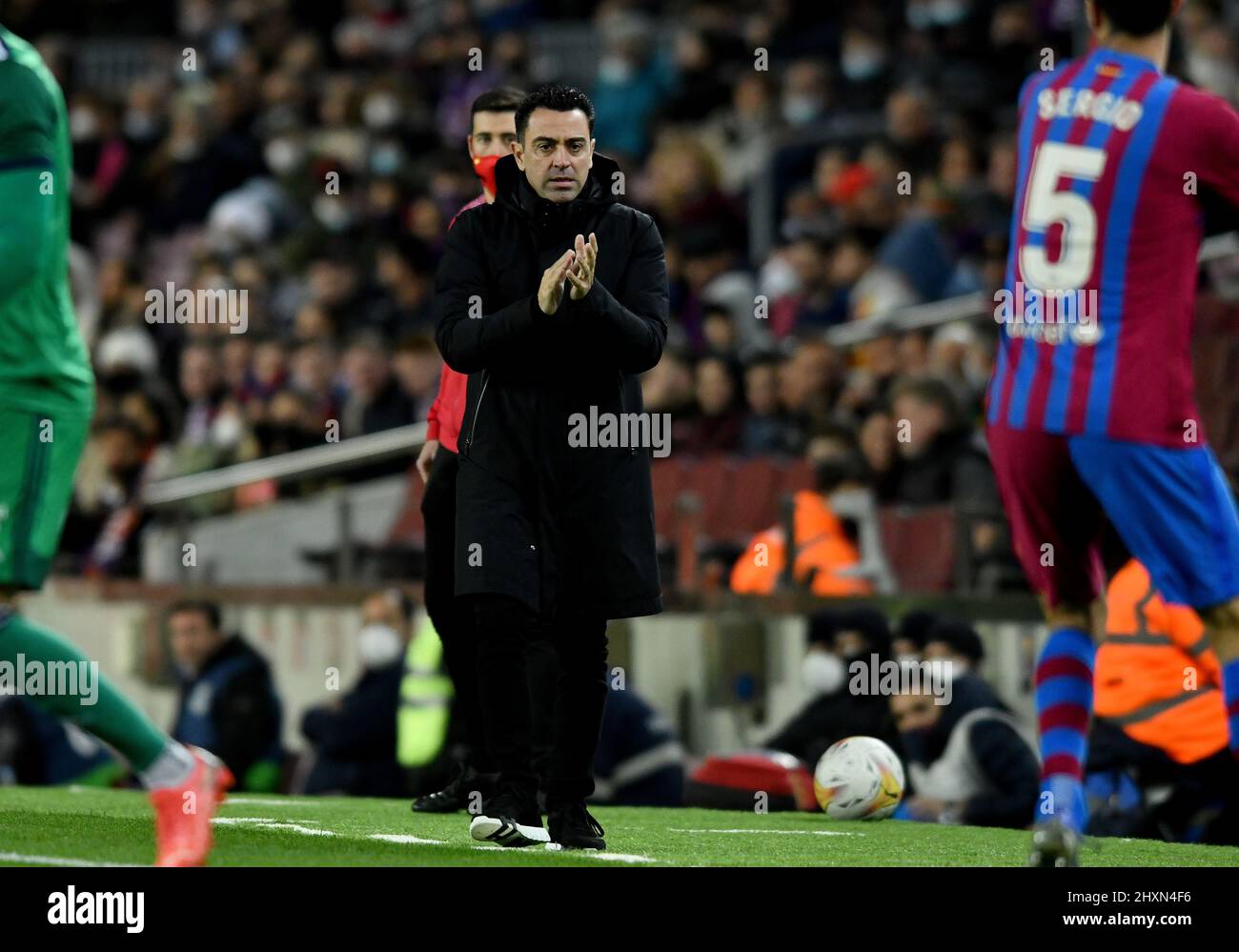Barcelona,Spain.13 March,2022. Xavi Hernandez head coach of FC Barcelona during the spanish La ...