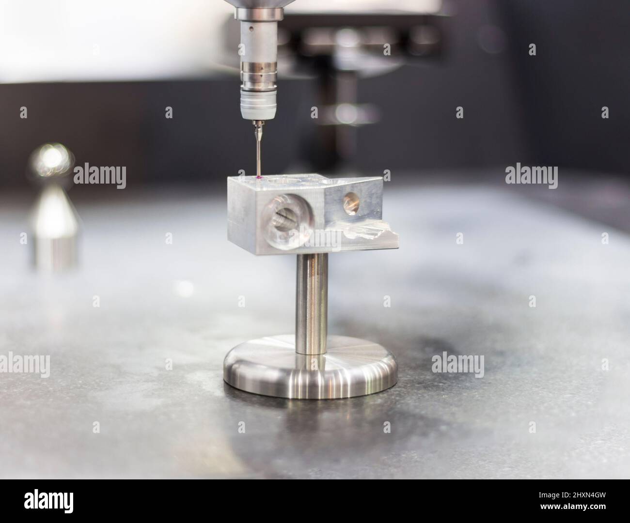 Aluminum machined parts inspected dimension by CMM ; industrial ...