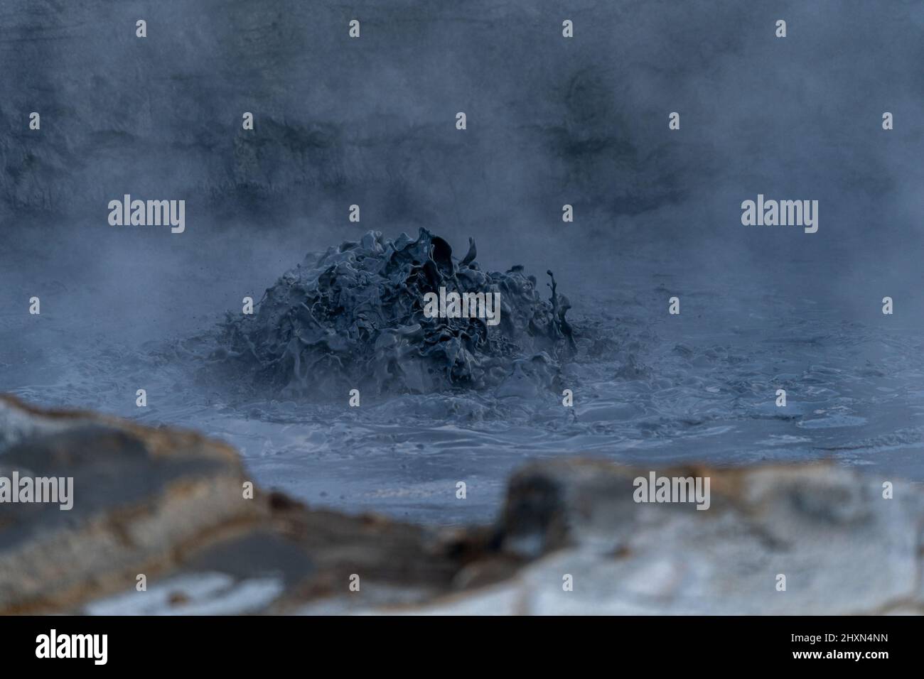 Aerial boiling mud pot hi-res stock photography and images - Alamy