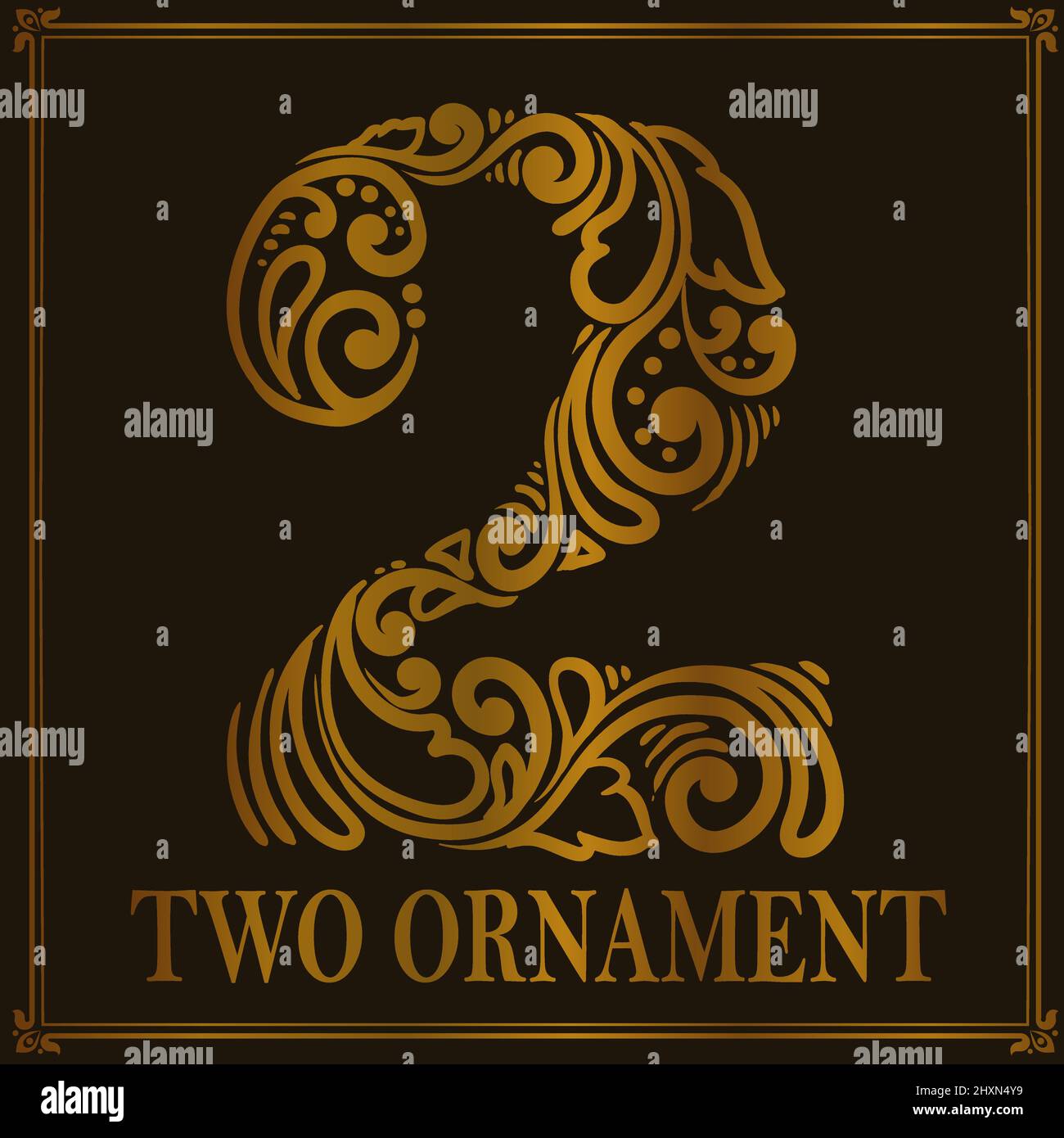 Vintage Two number ornament style Stock Vector Image & Art - Alamy