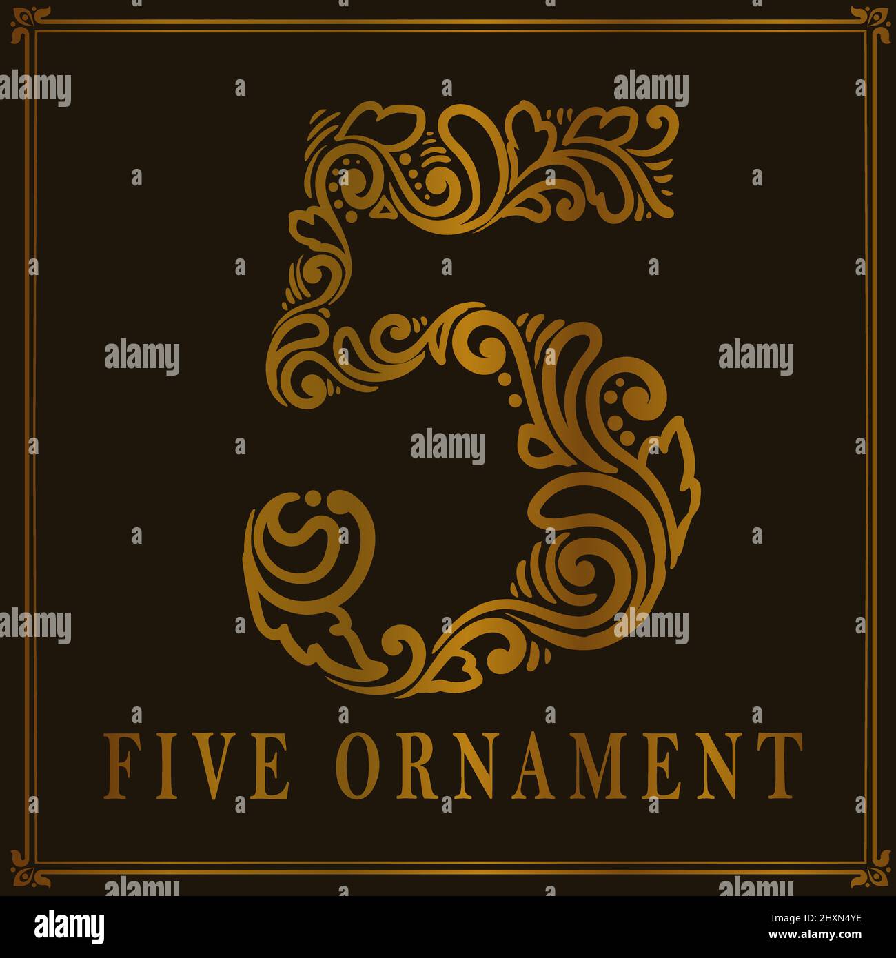 Vintage Five number ornament style Stock Vector Image & Art - Alamy