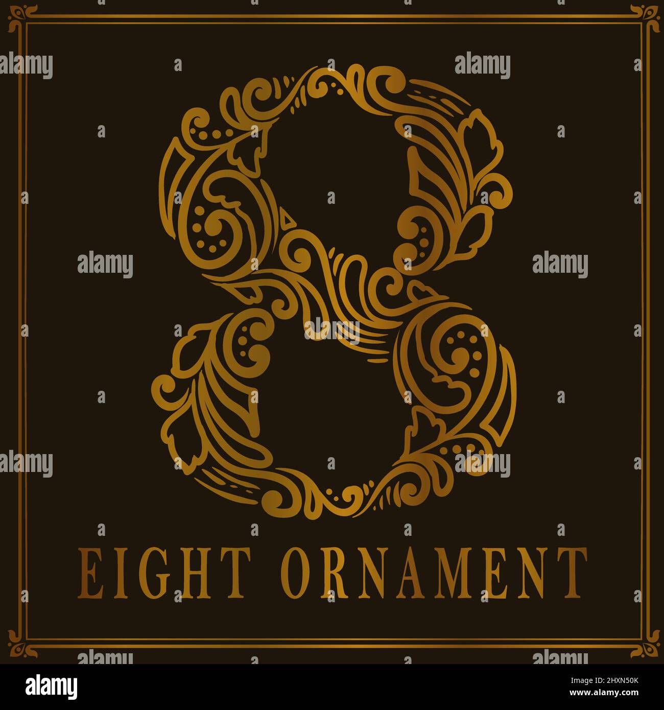 Vintage eight number ornament style Stock Vector Image & Art - Alamy