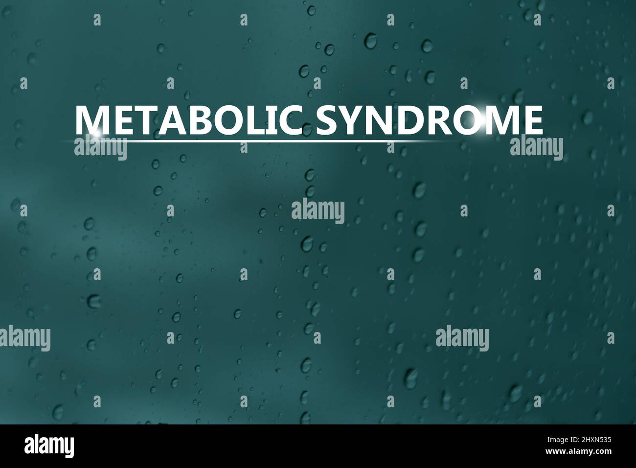 Medical banner "Metabolic Syndrome" on blue background with drops and ...