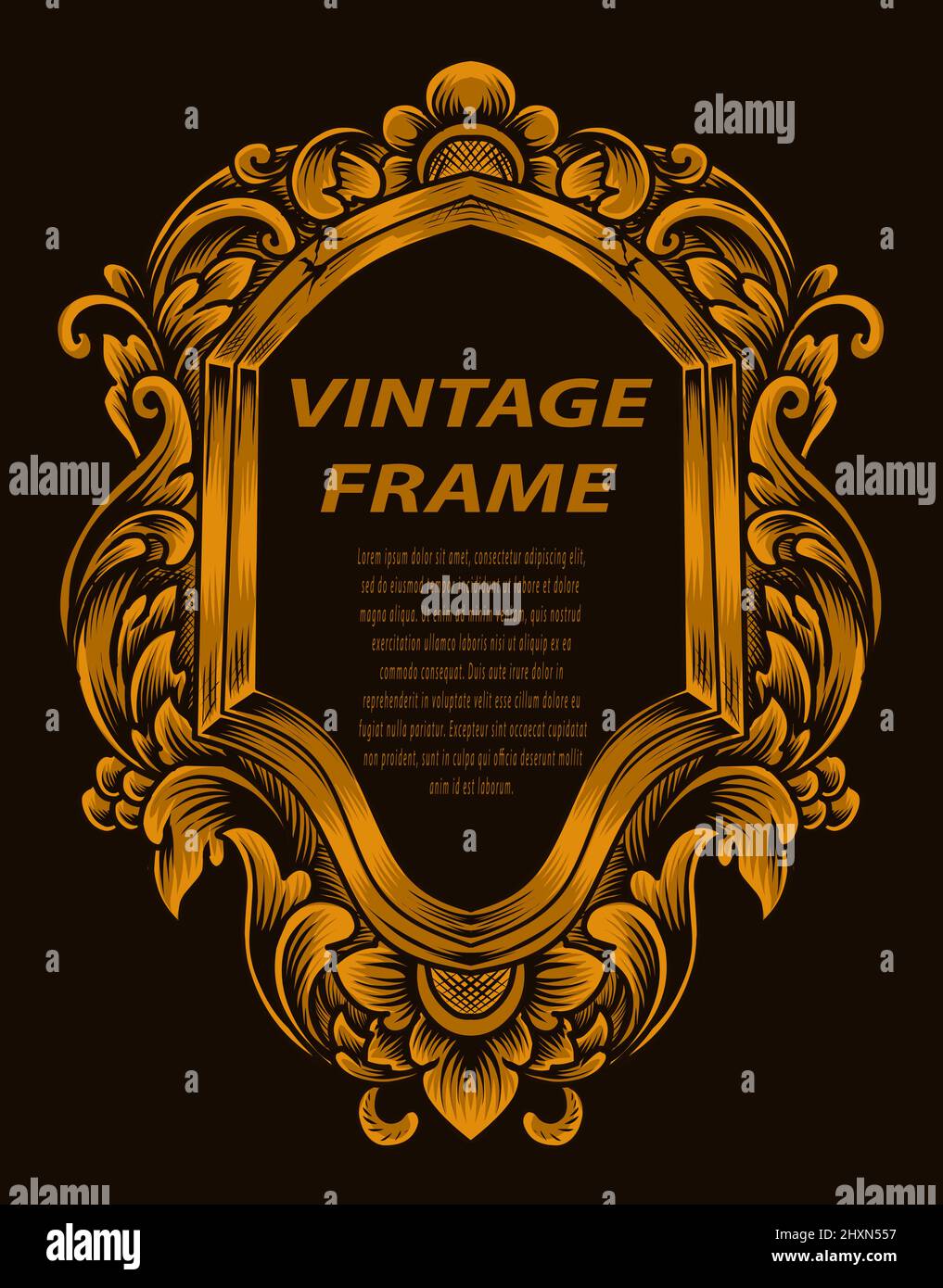 Vintage border frame with engraving ornament Stock Vector Image & Art ...