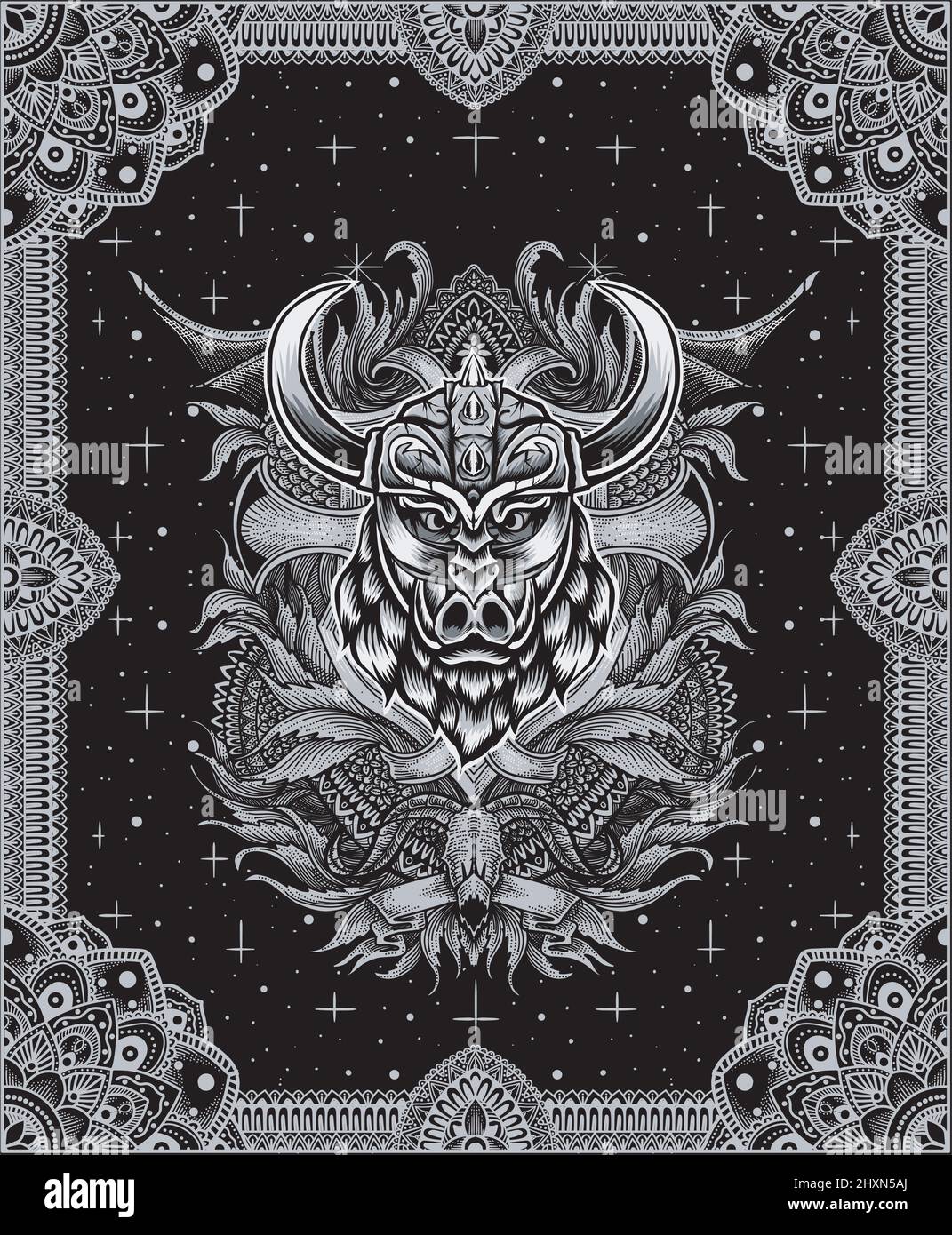 Viking style design vintage Black and White Stock Photos & Images - Alamy