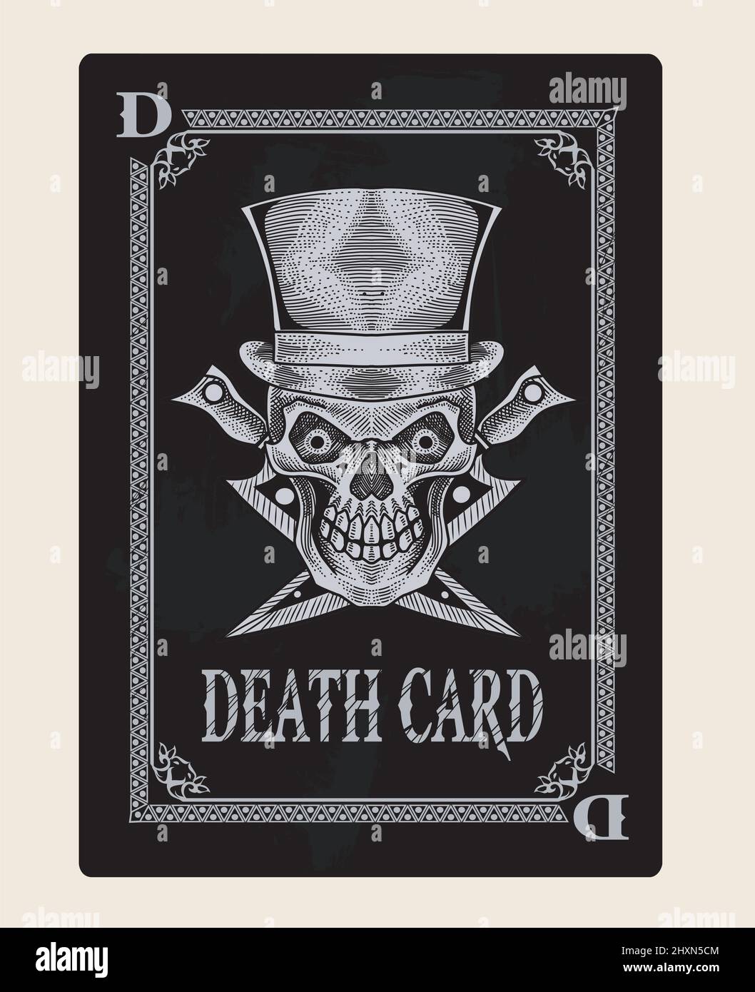 illustration death card skull head Stock Vector Image & Art - Alamy