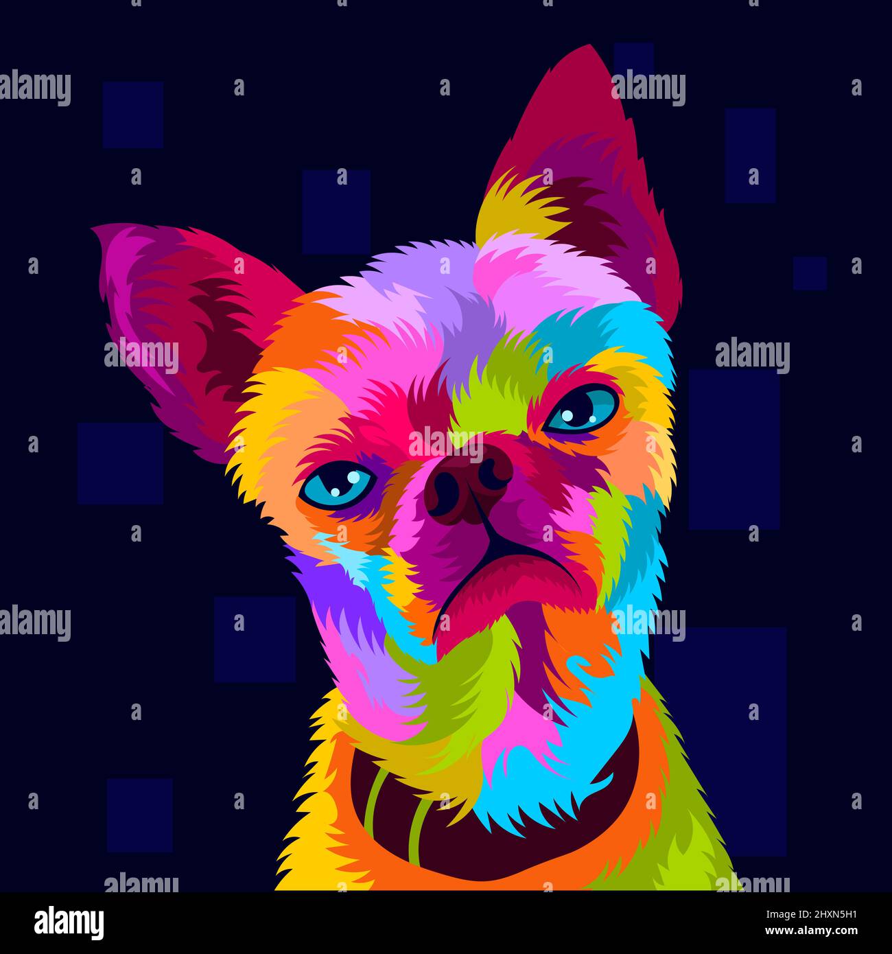 illustration colorful dog head with pop art style Stock Vector Image ...