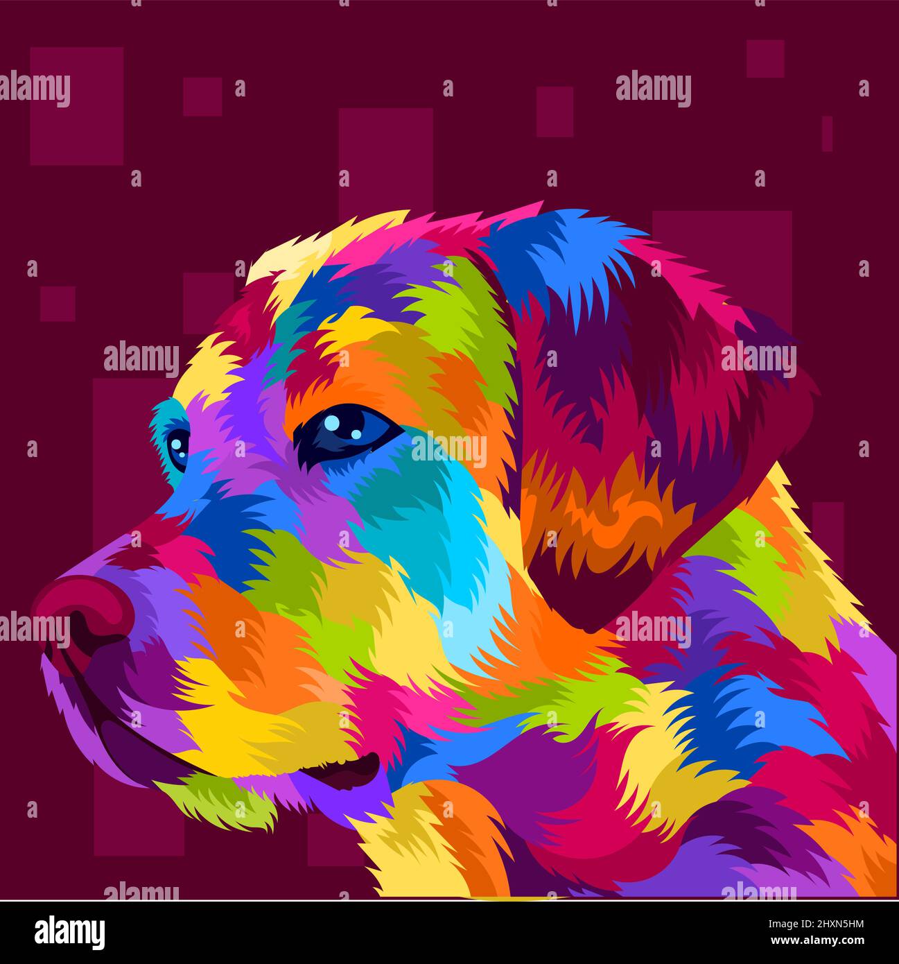 Colorful Dog Painting
