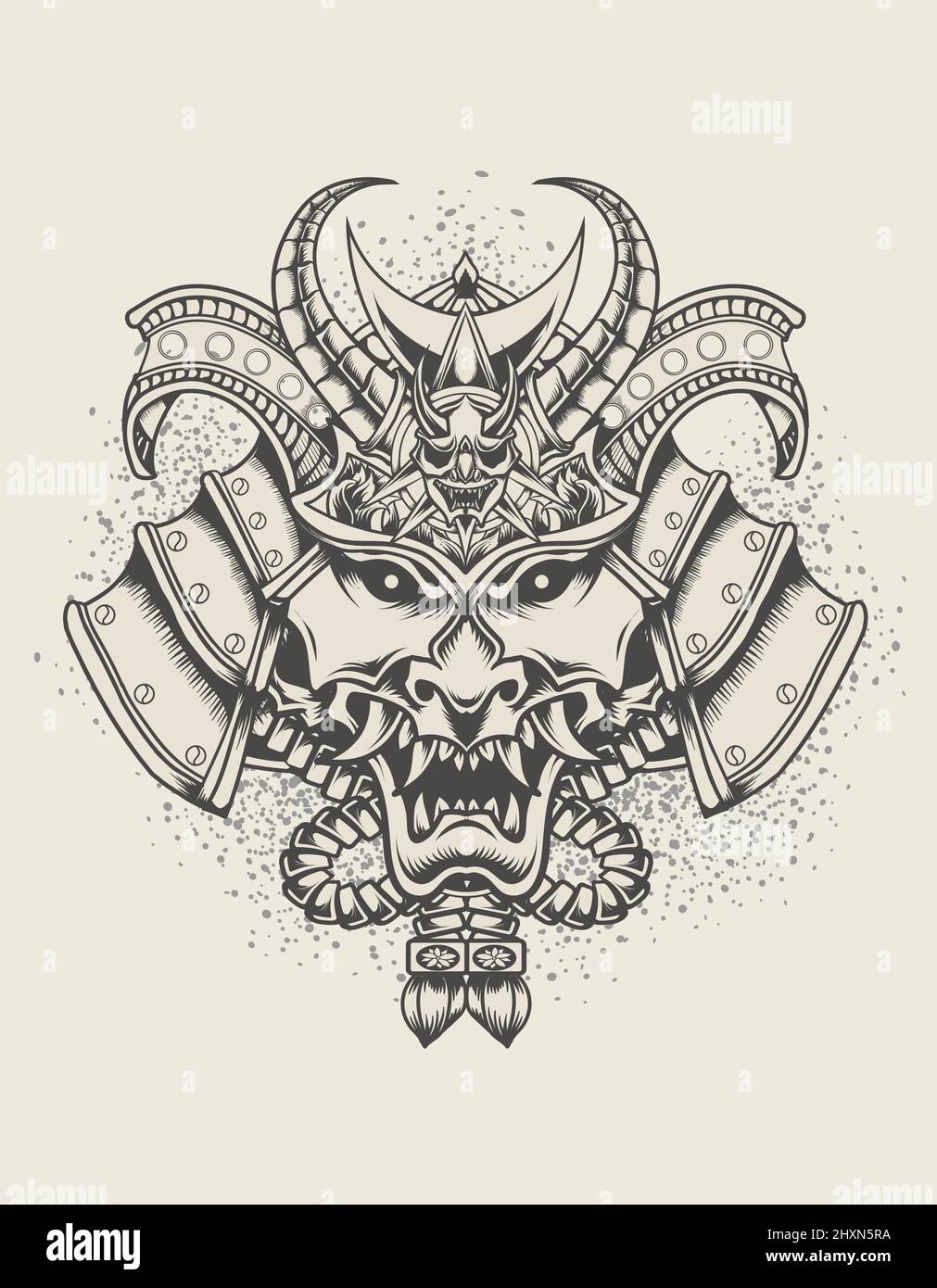 Samurai Head Drawing