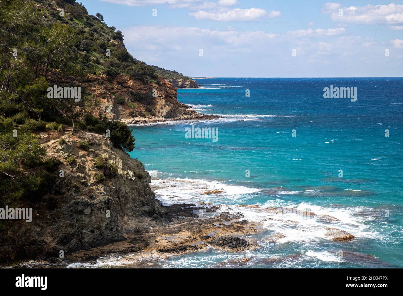 A general view of Chrysochous bay in Akamas peninsula. Akamas is a ...