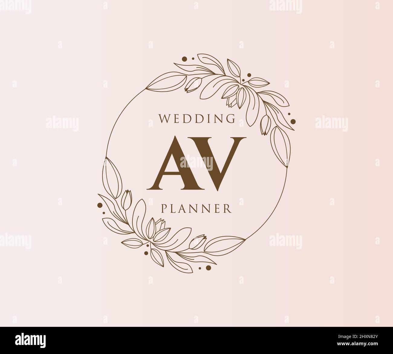 AV Initials letter Wedding monogram logos collection, hand drawn modern ...