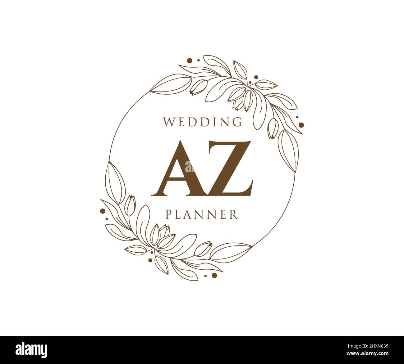 AZ Initials letter Wedding monogram logos collection, hand drawn modern ...