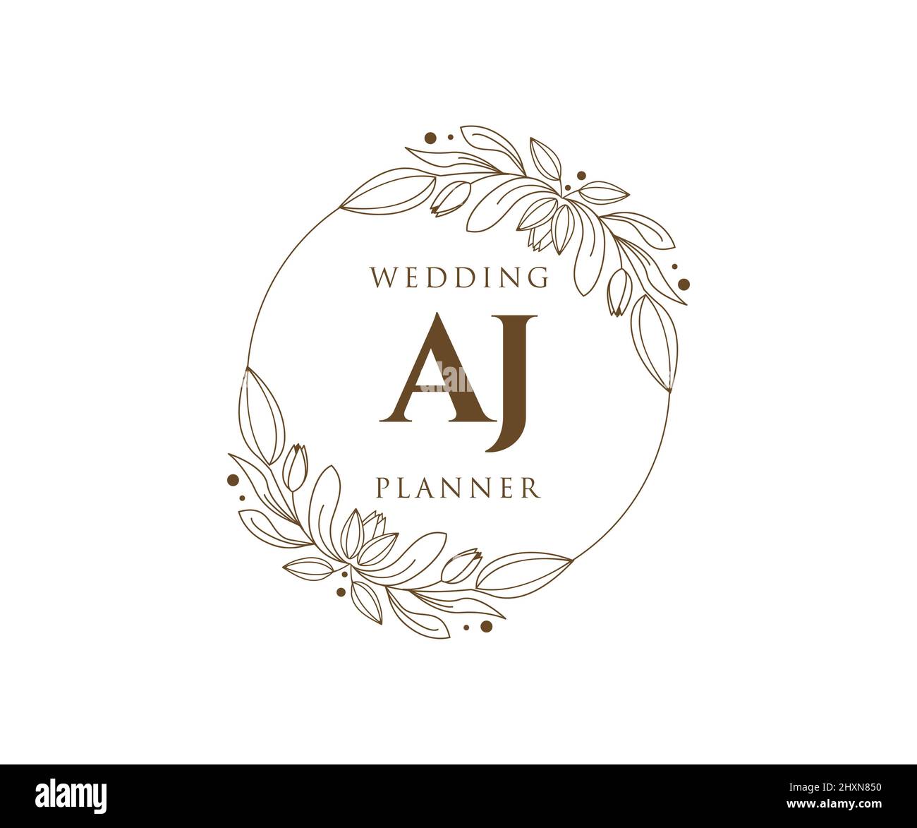AJ Initials letter Wedding monogram logos collection, hand drawn modern ...