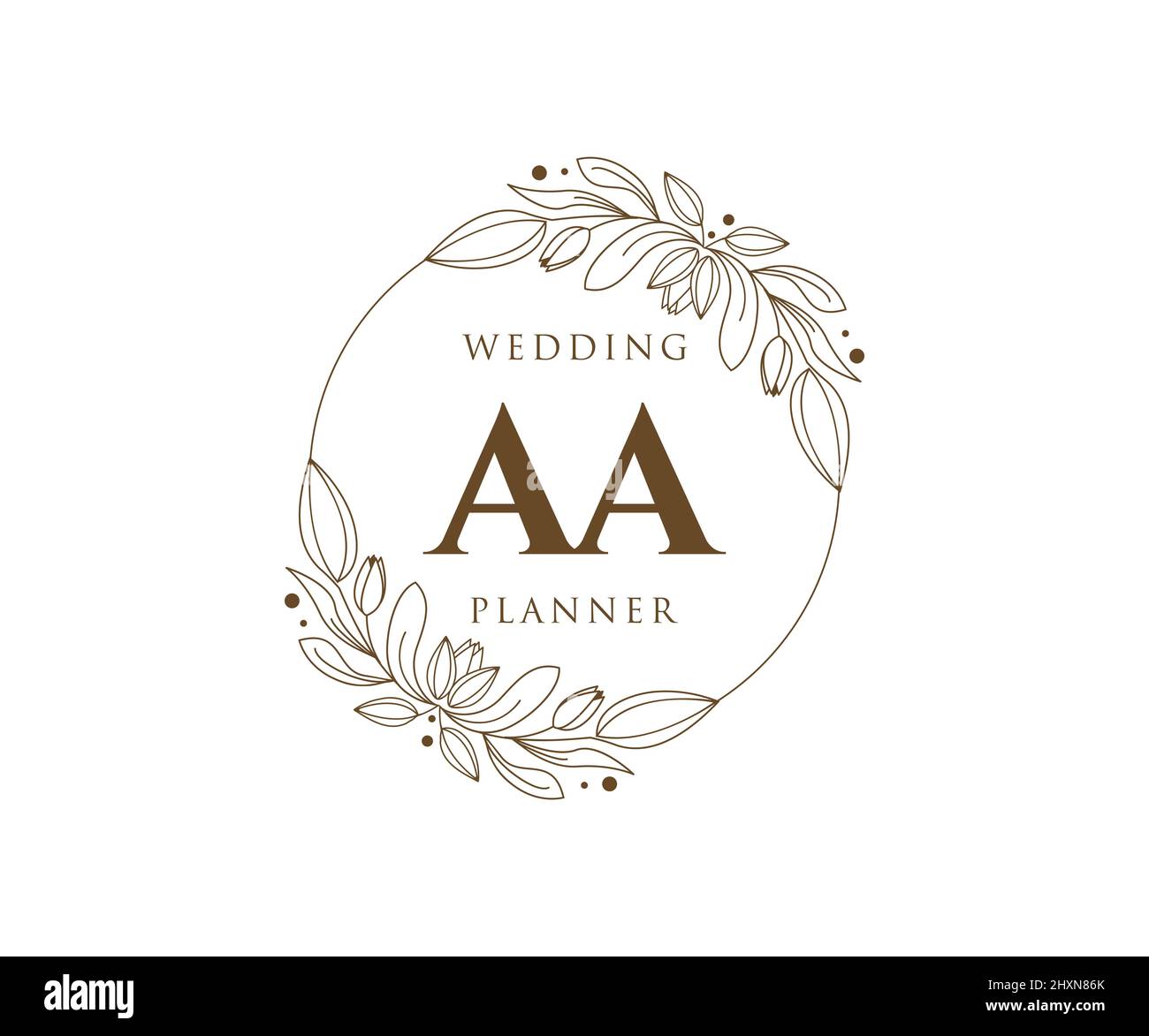 AA Initials letter Wedding monogram logos collection, hand drawn modern ...