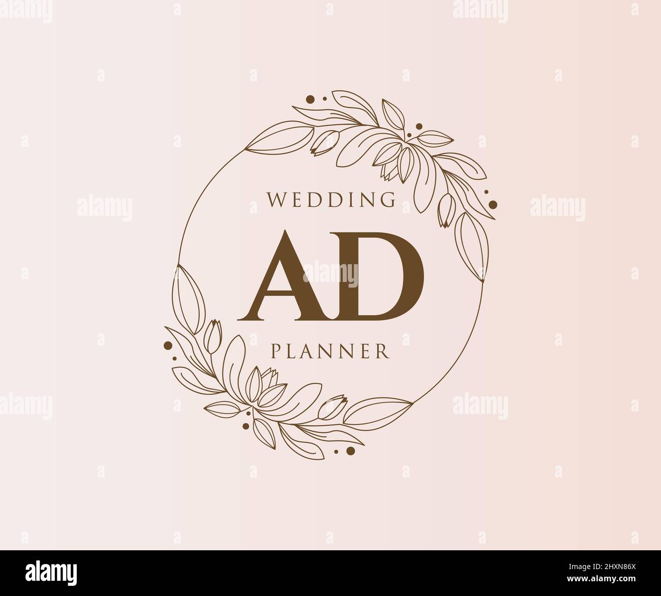 AD Initials letter Wedding monogram logos collection, hand drawn modern ...