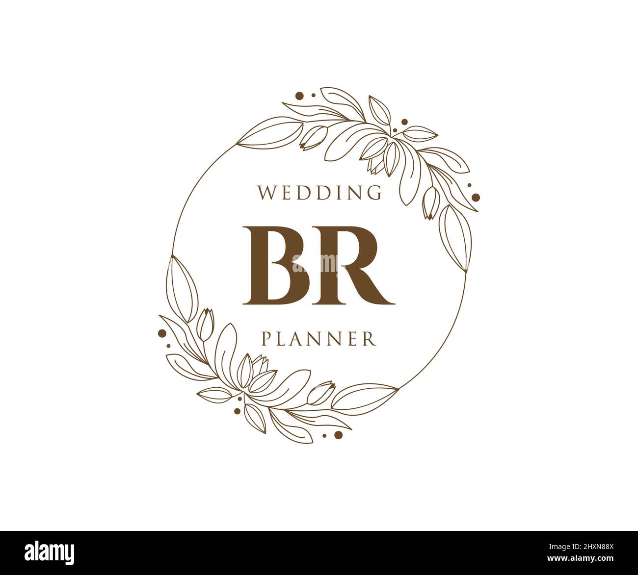 BR Initials letter Wedding monogram logos collection, hand drawn modern ...