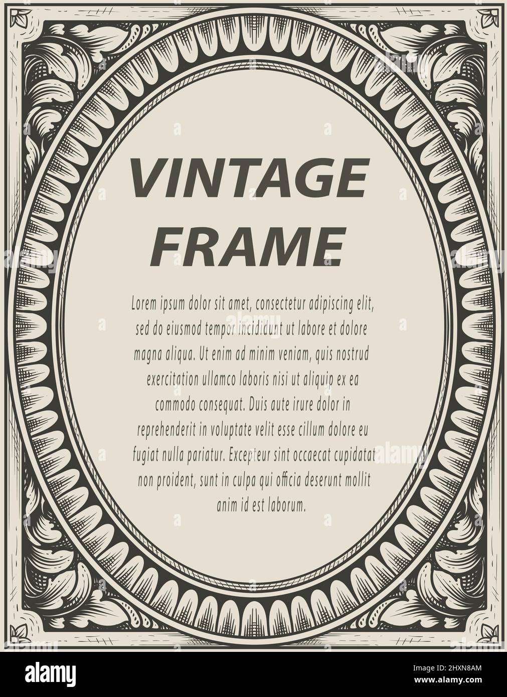 illustration antique engraving frame monochrome style Stock Vector ...
