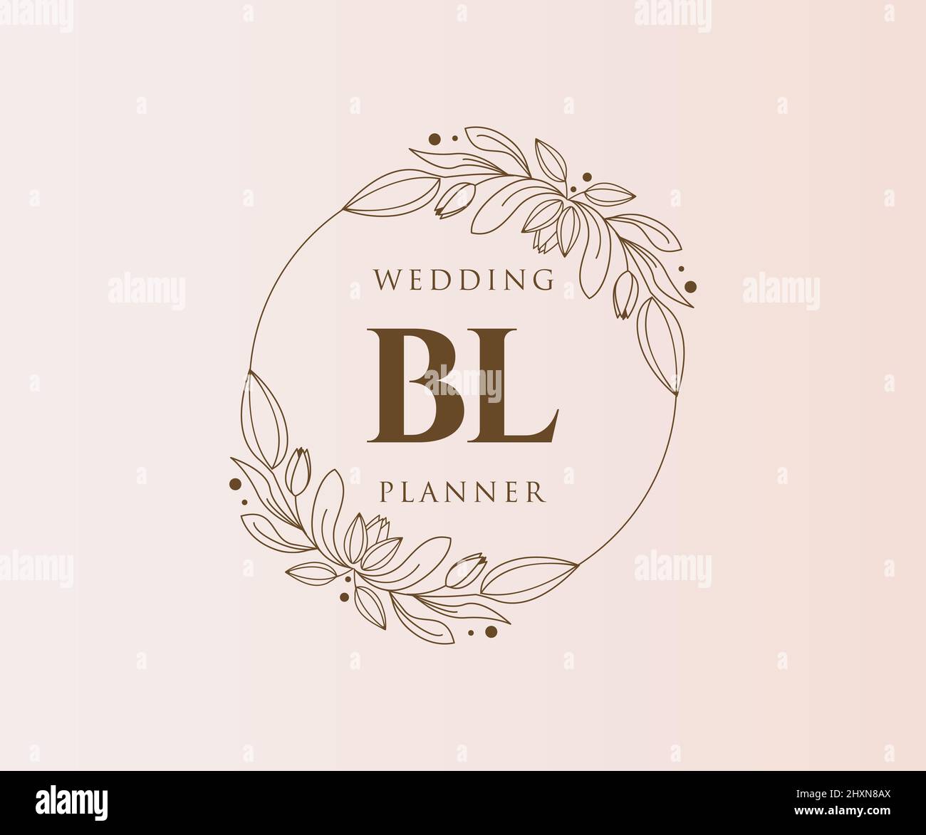 BL Initials letter Wedding monogram logos collection, hand drawn modern ...