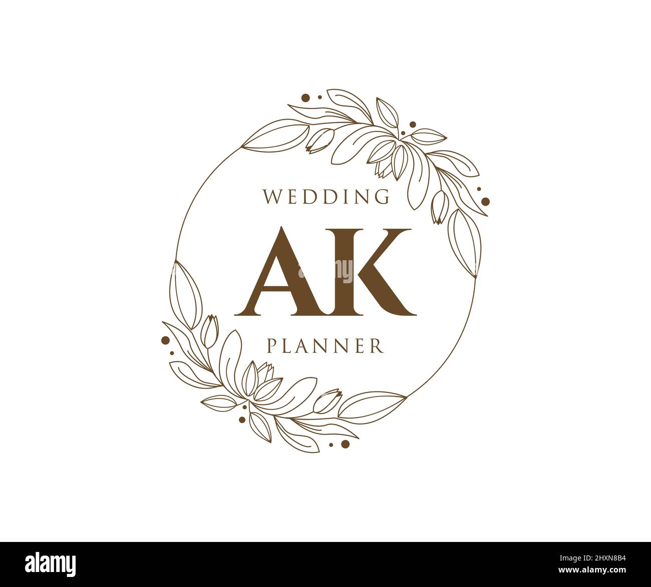 AK Initials letter Wedding monogram logos collection, hand drawn modern ...