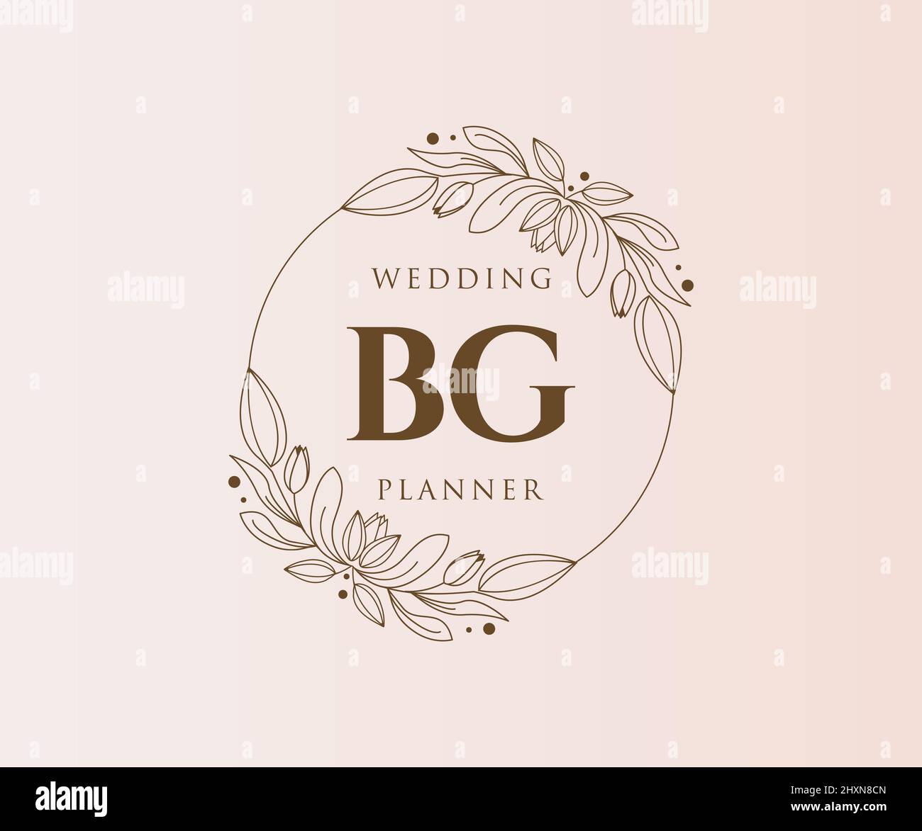 BG Initials letter Wedding monogram logos collection, hand drawn modern ...