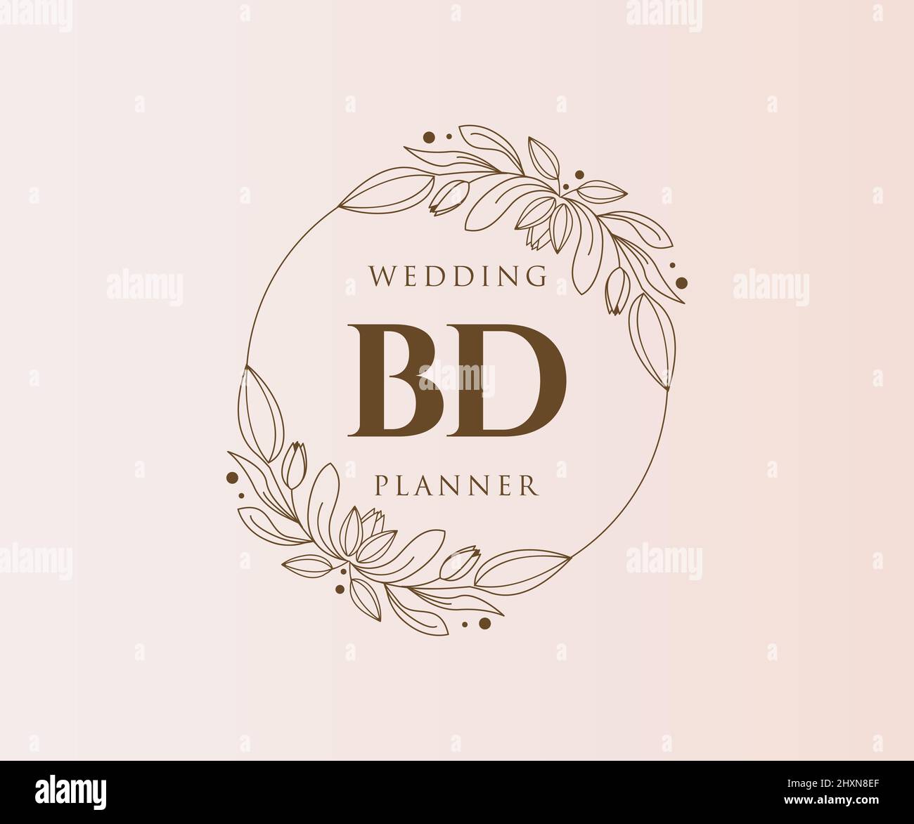 BD Initials letter Wedding monogram logos collection, hand drawn modern ...