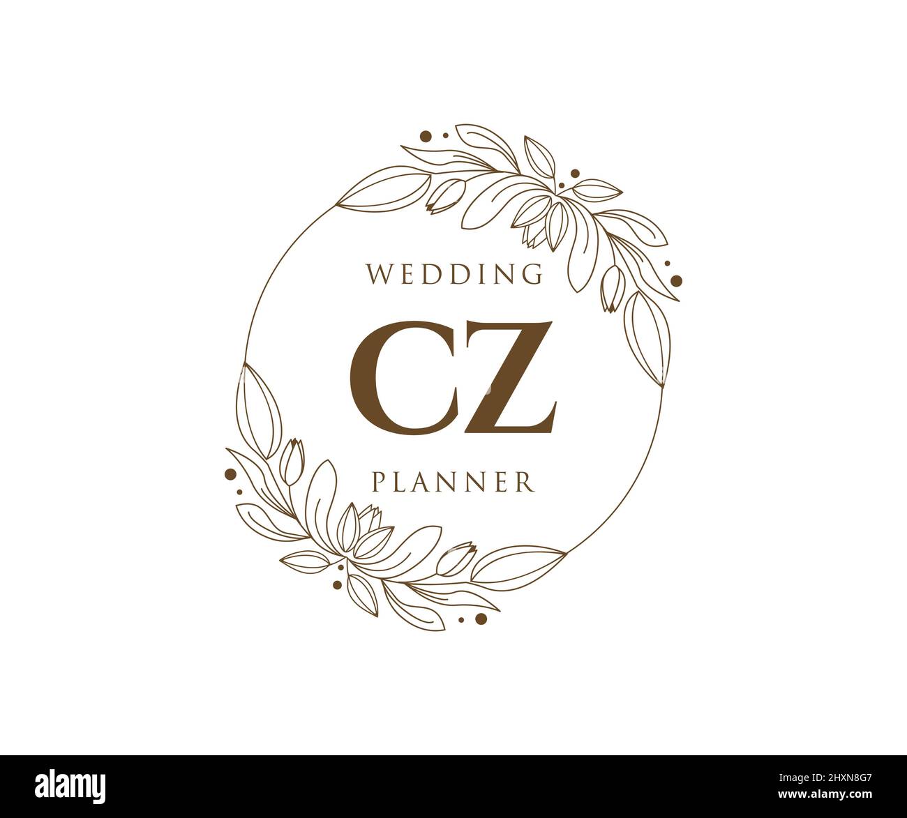 CZ Initials letter Wedding monogram logos collection, hand drawn modern ...