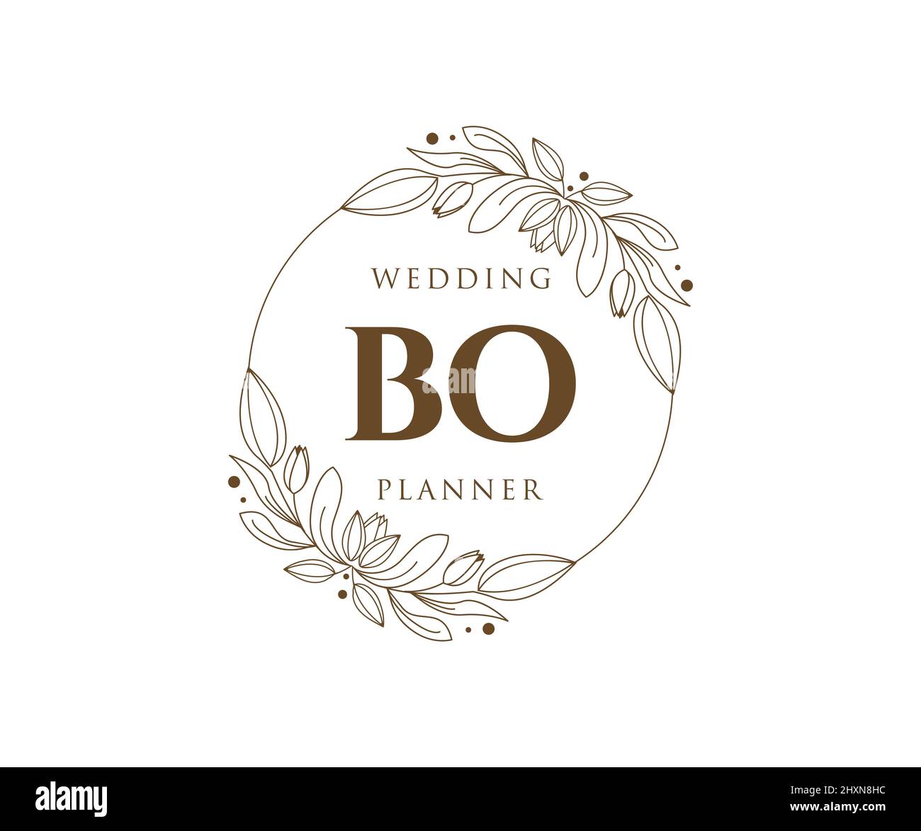 BO Initials letter Wedding monogram logos collection, hand drawn modern ...