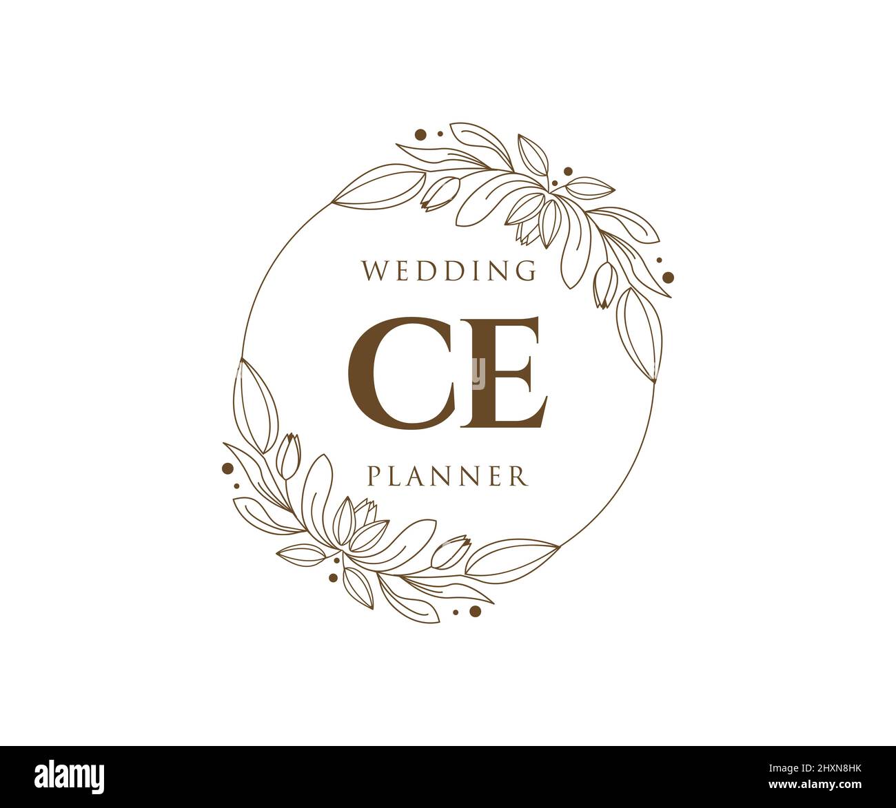 CE Initials letter Wedding monogram logos collection, hand drawn modern ...