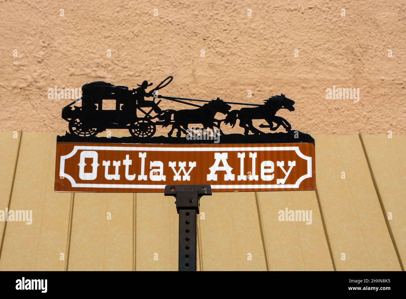 Outlaw Alley Street Sign Stock Photo - Alamy