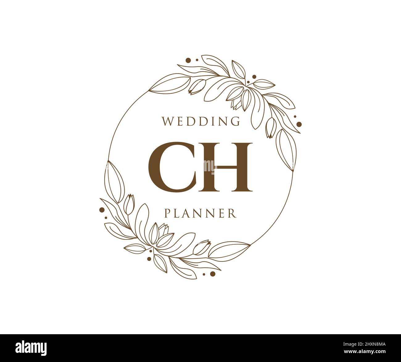 CH Initials letter Wedding monogram logos collection, hand drawn modern ...