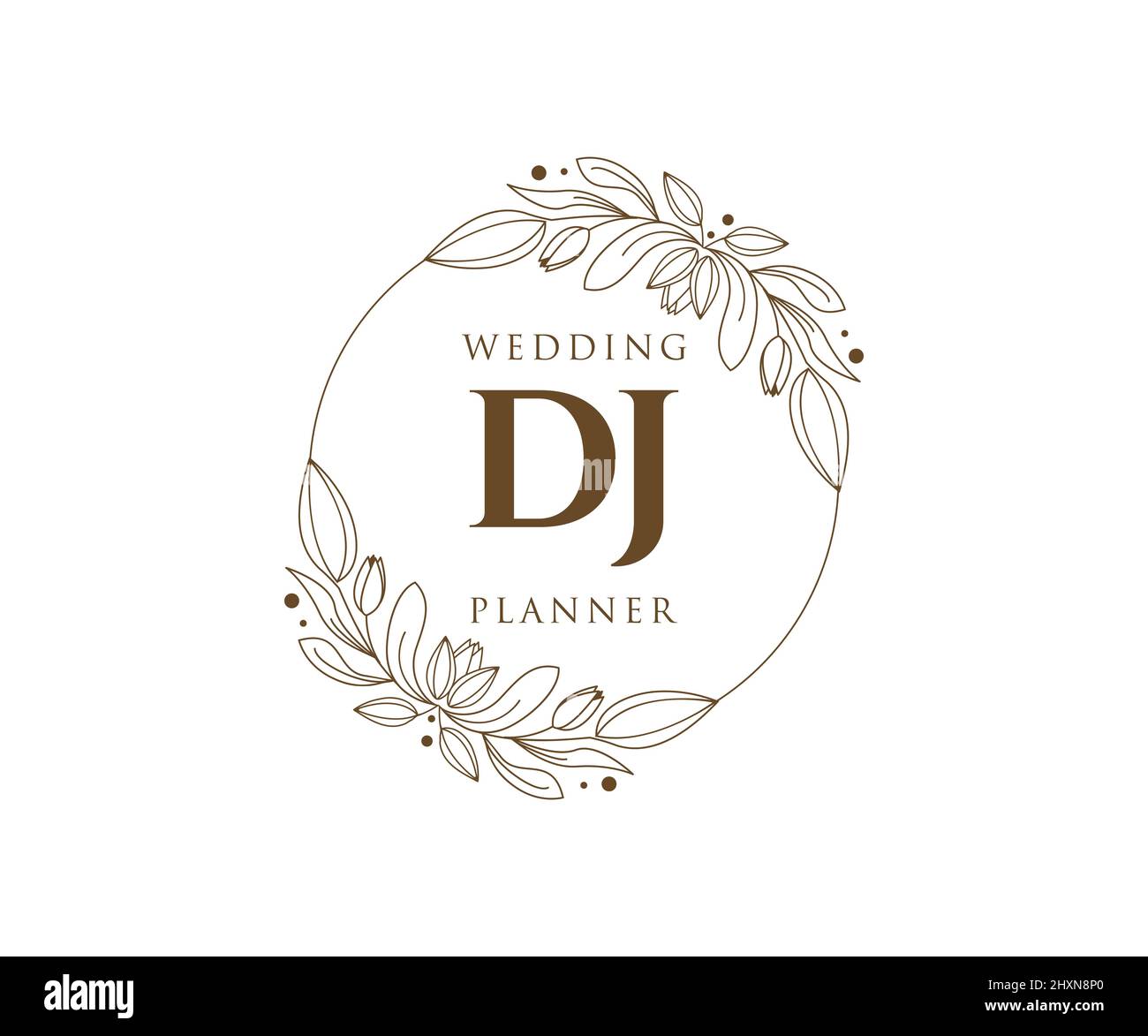 DJ Initials letter Wedding monogram logos collection, hand drawn modern ...