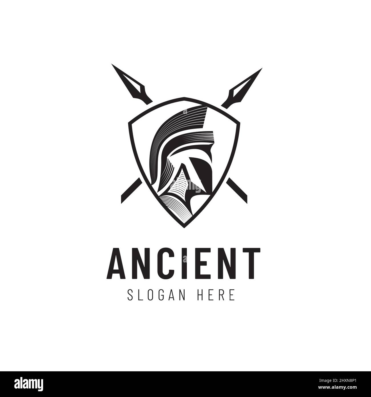 Medieval Warrior Knight Templar Helmet logo design,spear, symbol, icon ...