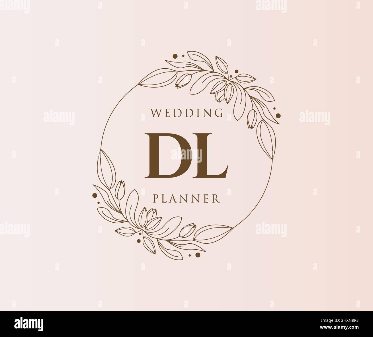 DL Initials letter Wedding monogram logos collection, hand drawn modern ...