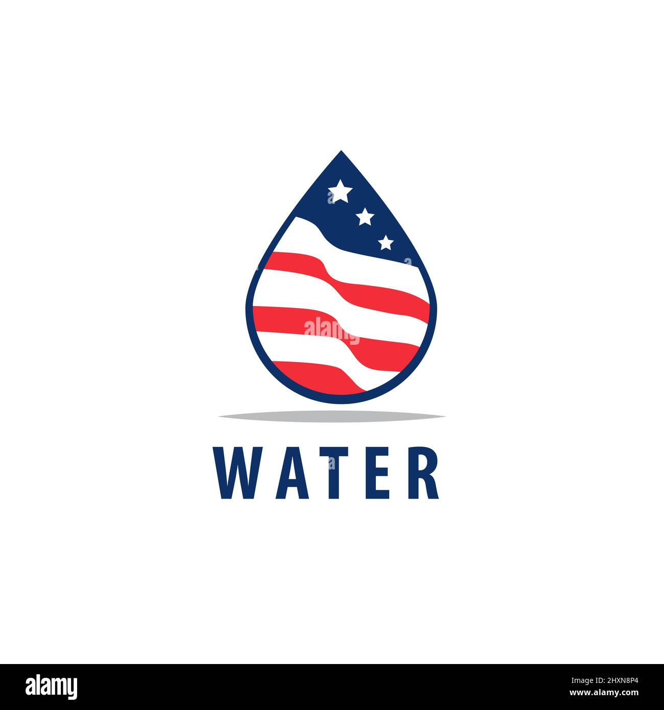 Water drop illustration vector design element,America flag style ...