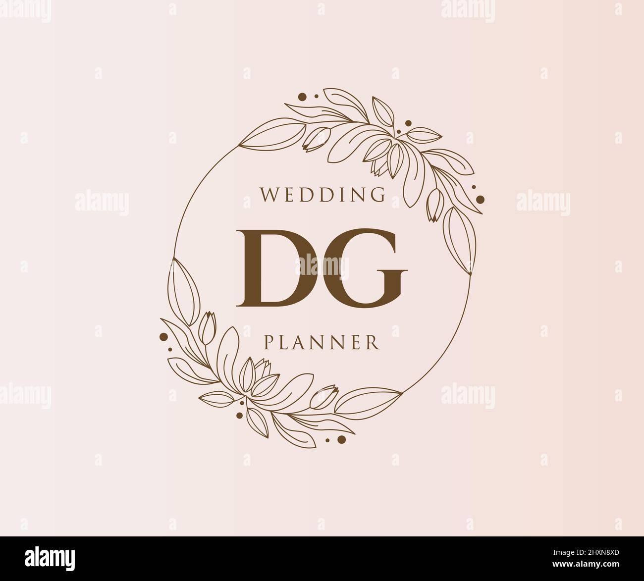 DG Initials letter Wedding monogram logos collection, hand drawn modern ...
