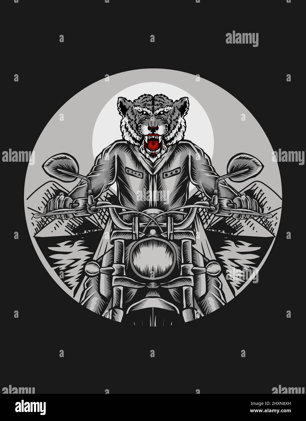 Retro helmet on motorcycle Stock Vector Images - Alamy