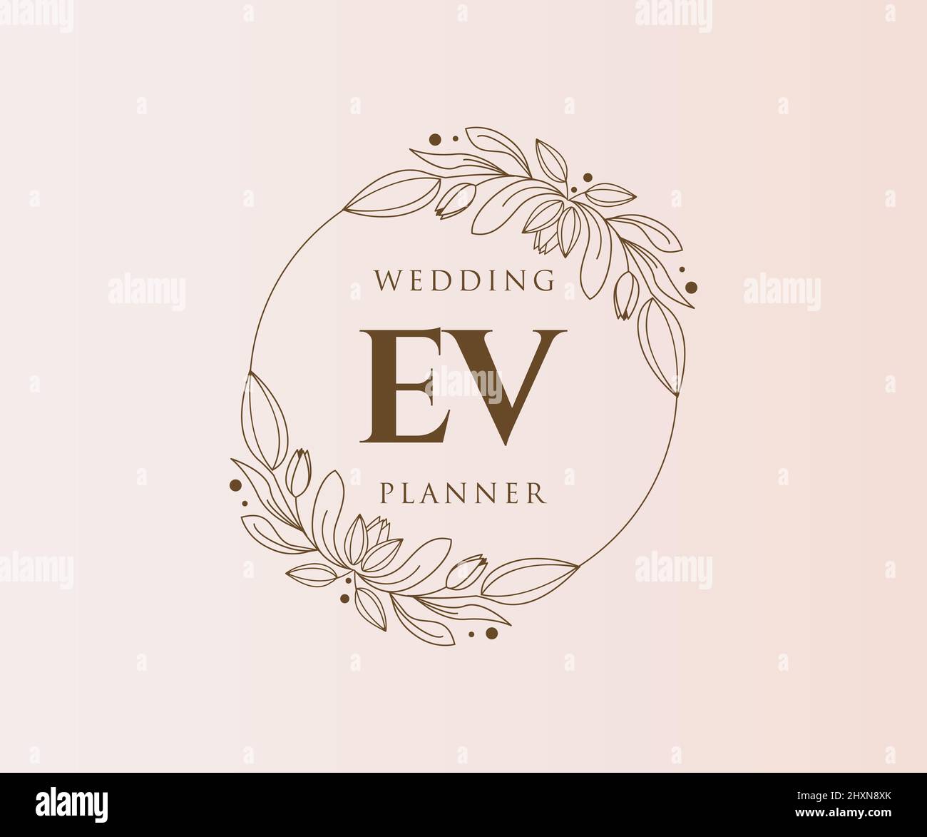 EV Initials letter Wedding monogram logos collection, hand drawn modern ...