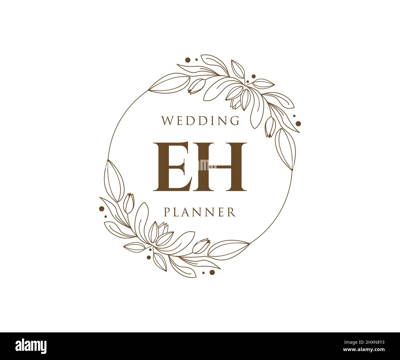 EH Initials letter Wedding monogram logos collection, hand drawn modern ...