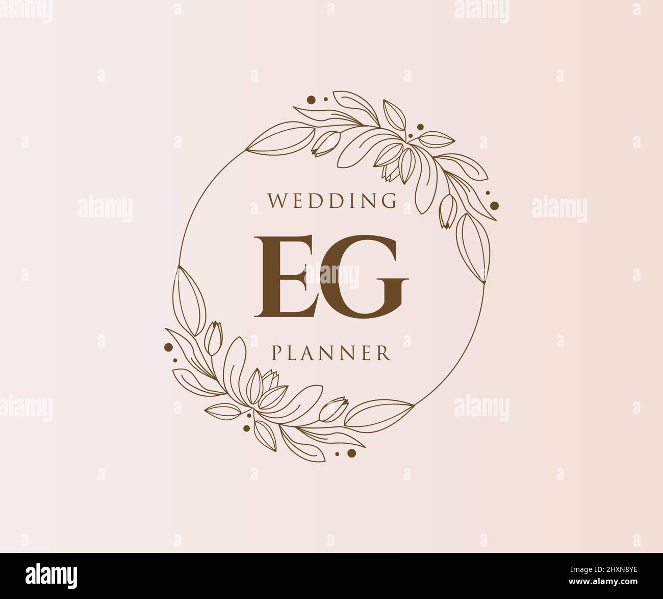 EG Initials letter Wedding monogram logos collection, hand drawn modern ...