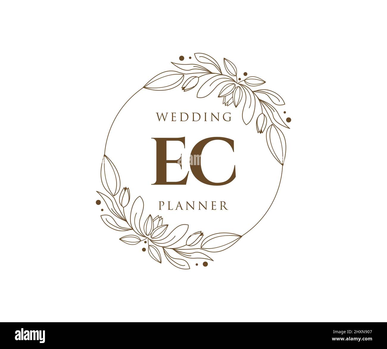EC Initials letter Wedding monogram logos collection, hand drawn modern ...