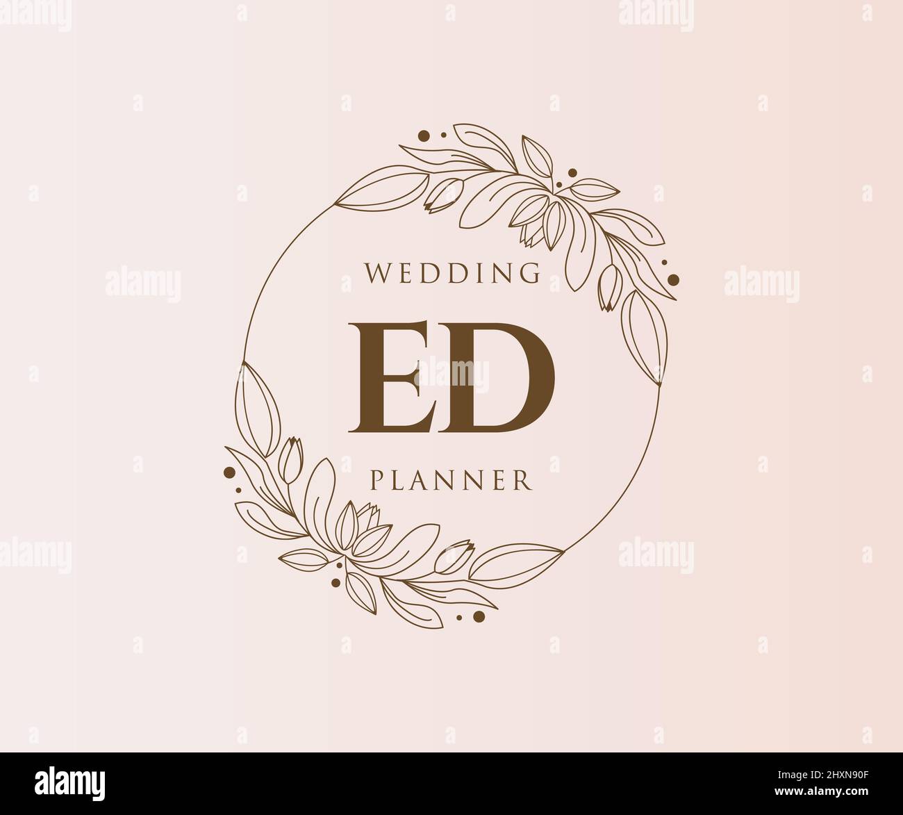 ED Initials letter Wedding monogram logos collection, hand drawn modern ...