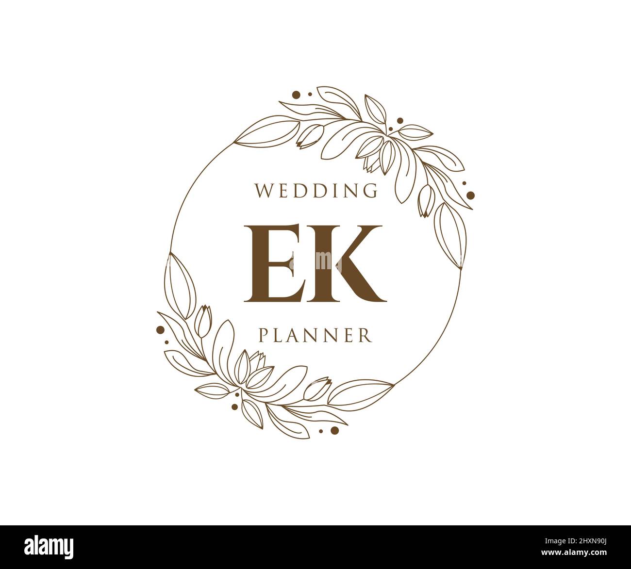 EK Initials letter Wedding monogram logos collection, hand drawn modern ...