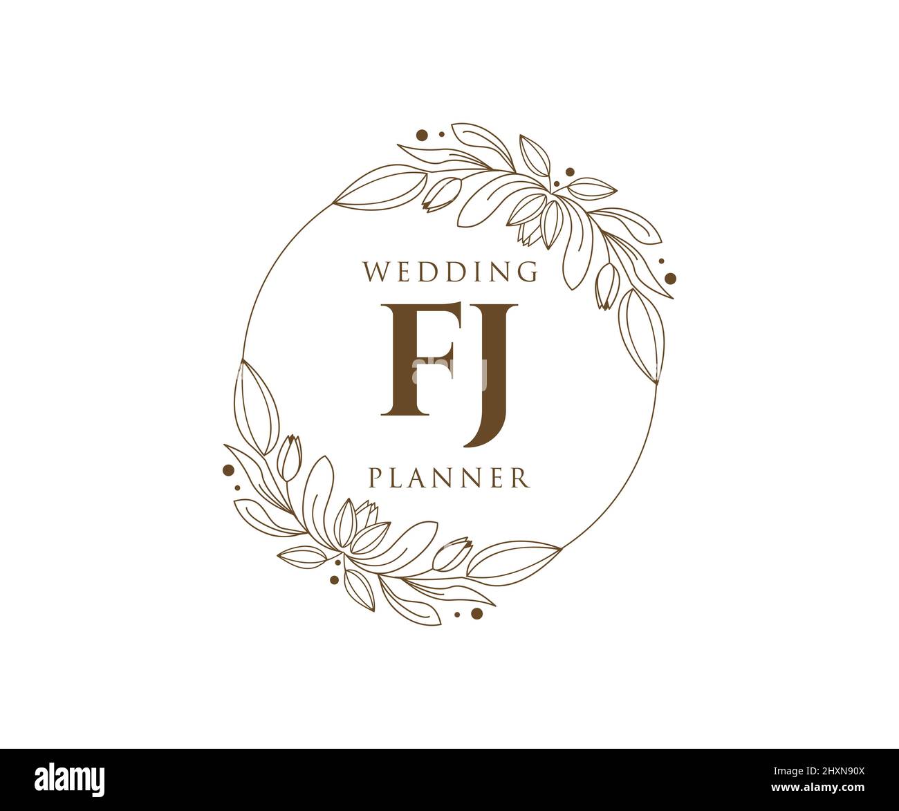 FJ Initials letter Wedding monogram logos collection, hand drawn modern ...