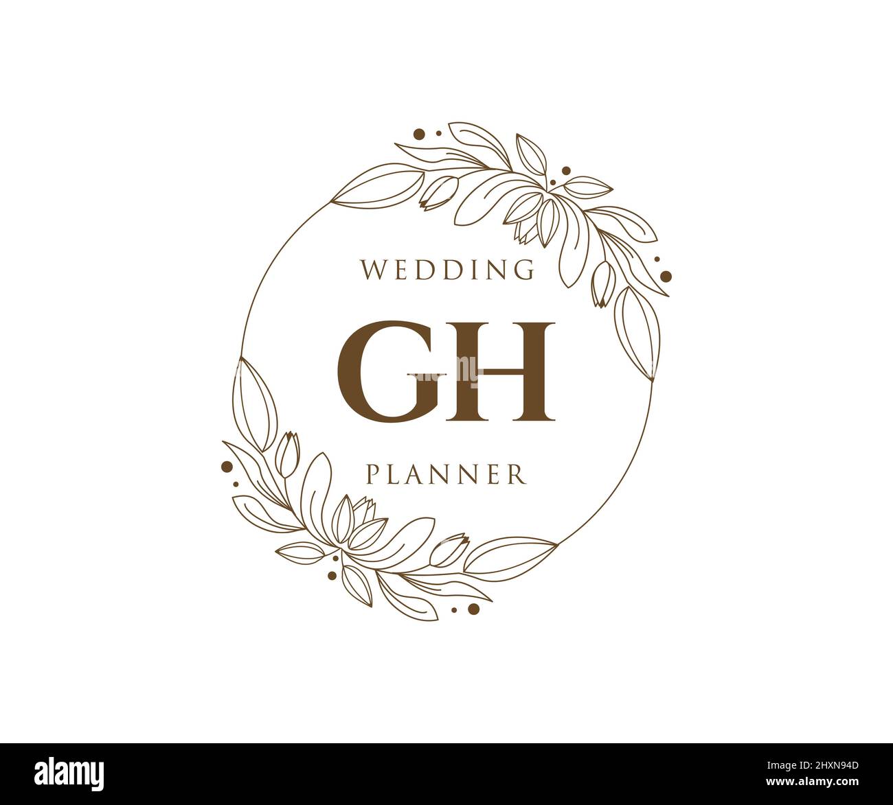 GH Initials letter Wedding monogram logos collection, hand drawn modern ...