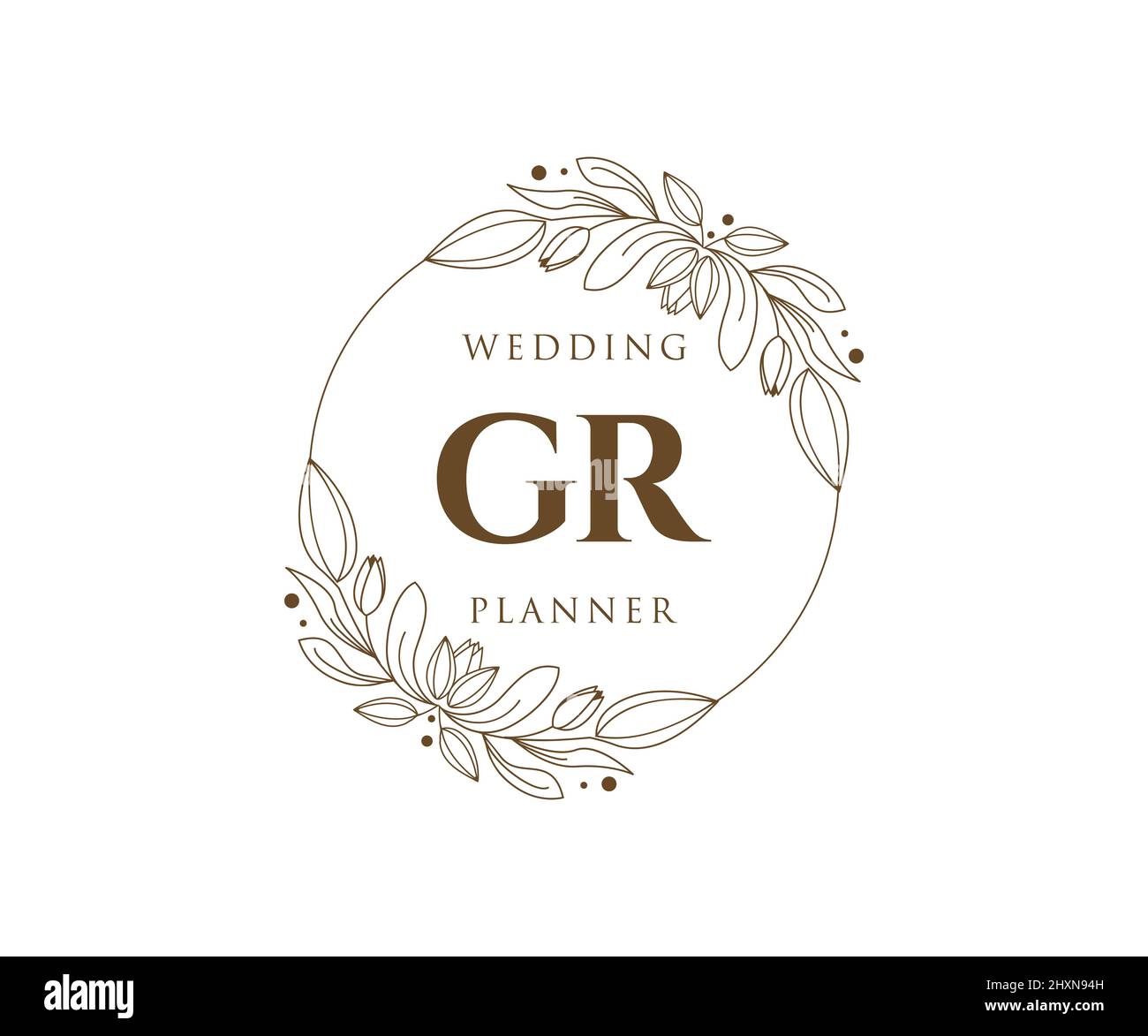 GR Initials letter Wedding monogram logos collection, hand drawn modern ...